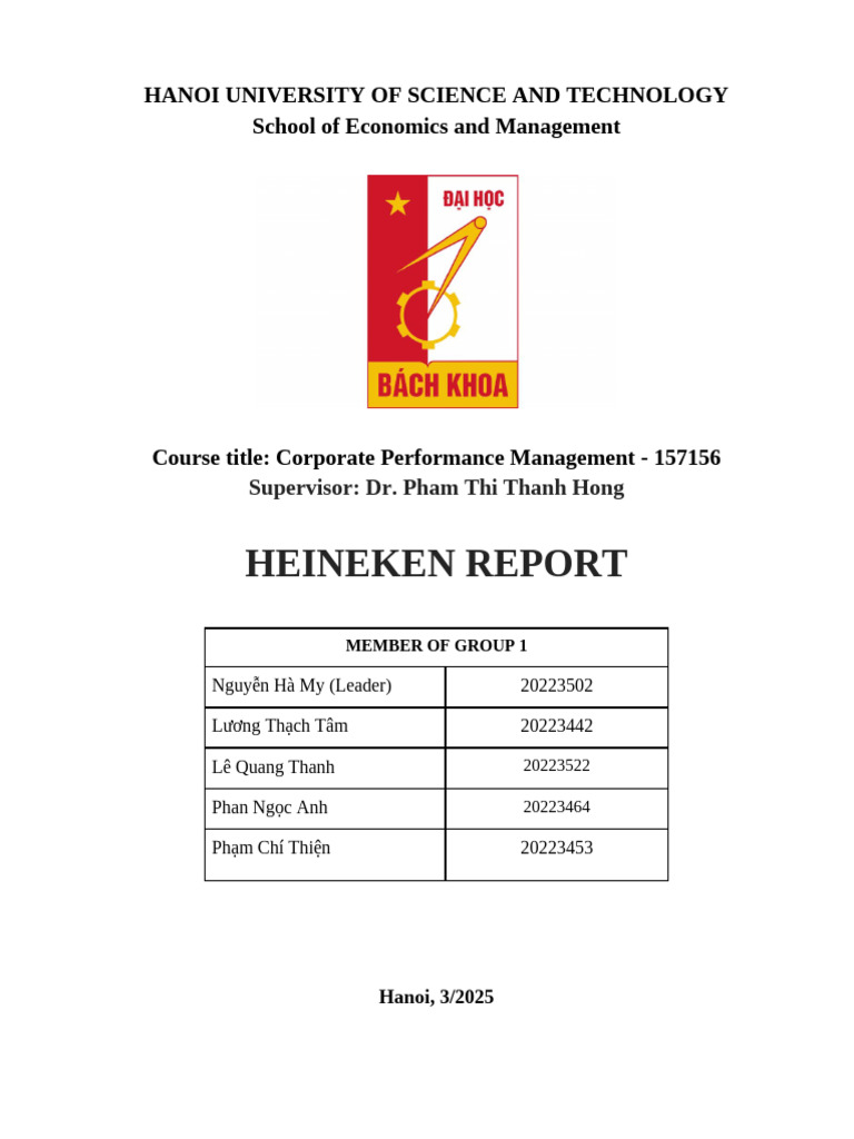 Group 1 - Heineken Report - CPM | PDF | Brand | Sustainability