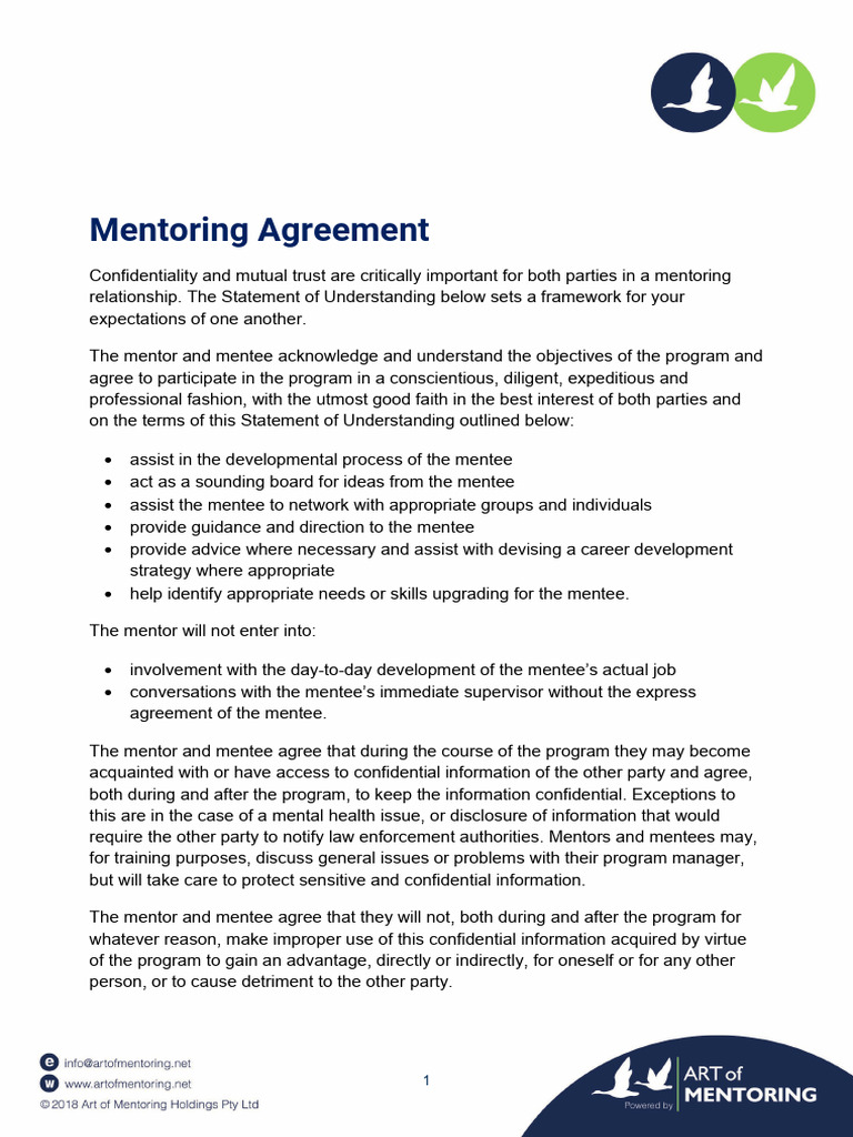 Mentoring Agreement | PDF