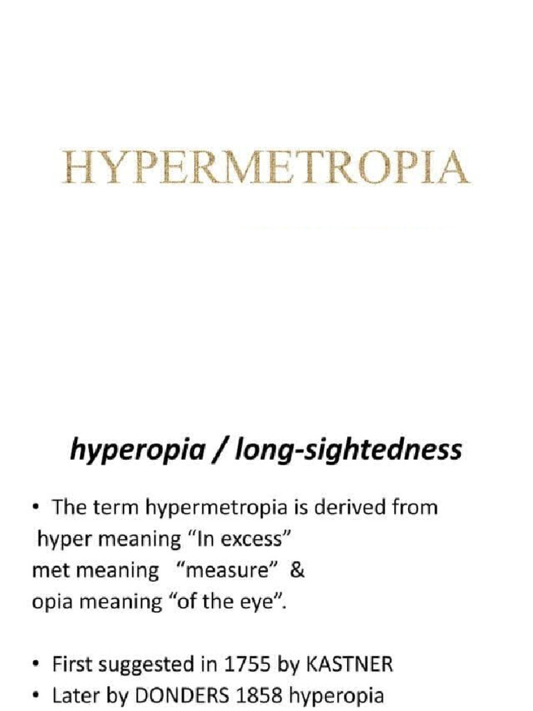 Lecture 4 Hypermetropia | PDF