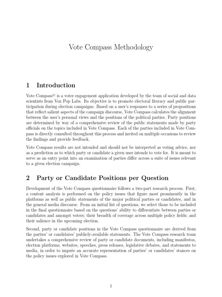 Vote Compass Methodology Explained | PDF | Factor Analysis | Applied ...