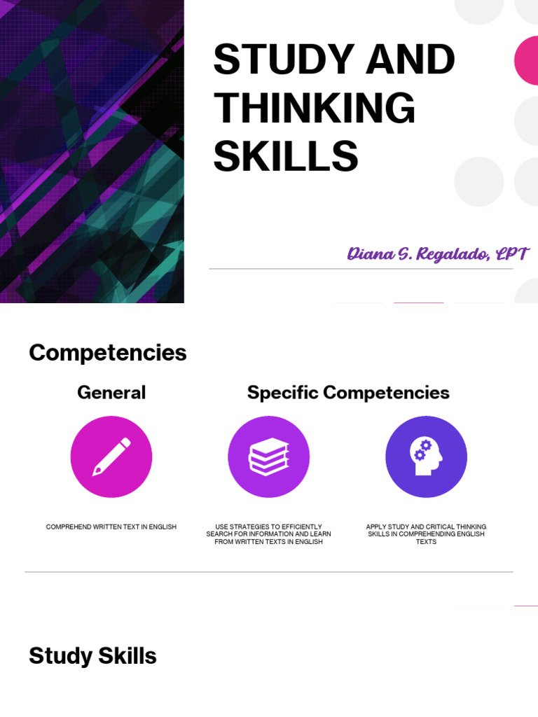 Review On Study and Thinking Skills | PDF | Reading Comprehension ...
