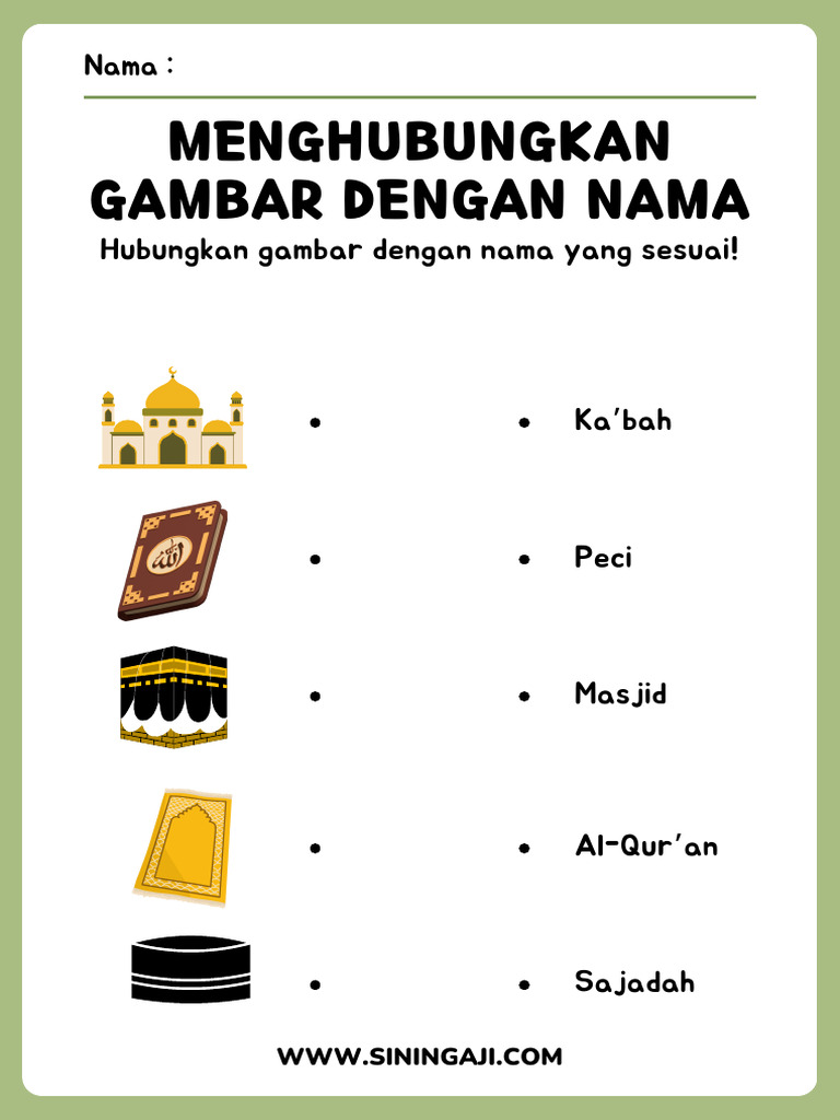 Worksheet Menghubungkan Gambar | PDF