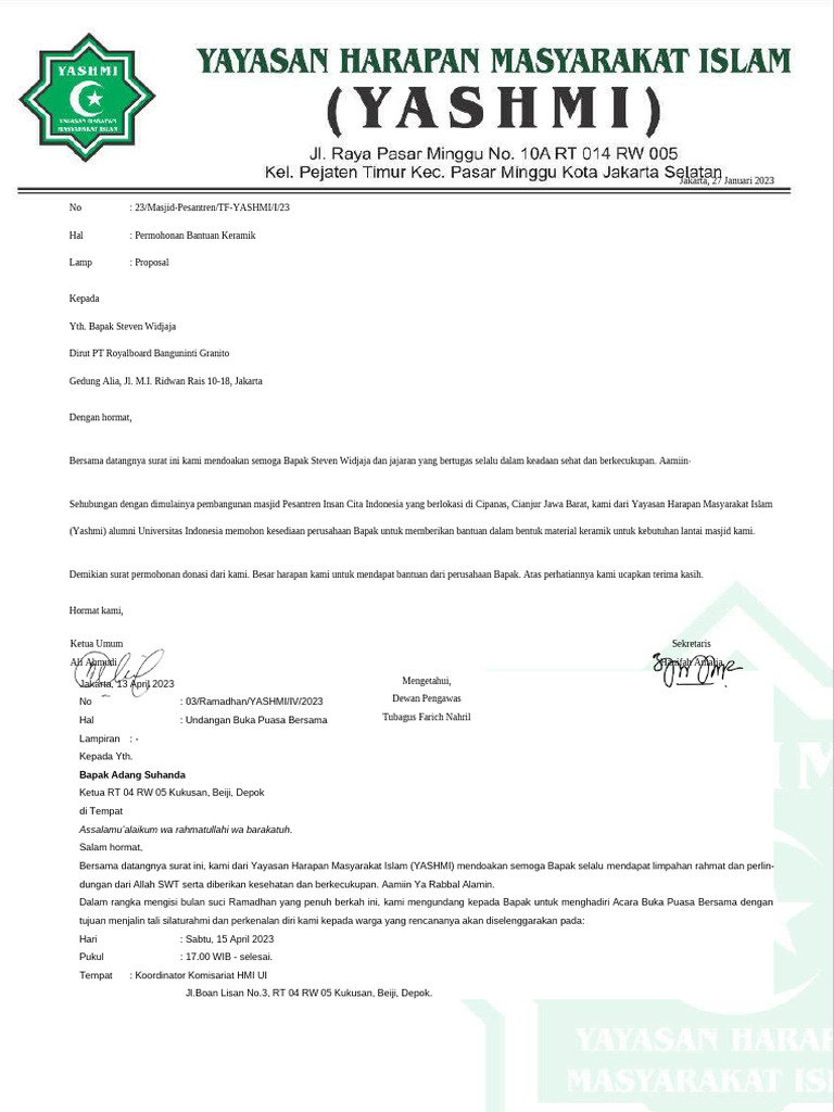 Surat Undangan Bukber | PDF