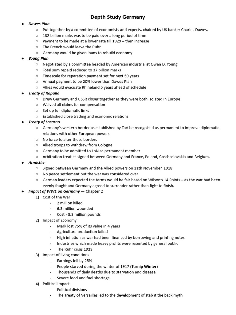 CAIE IGCSE History - Depth Study Germany | PDF | Weimar Republic ...