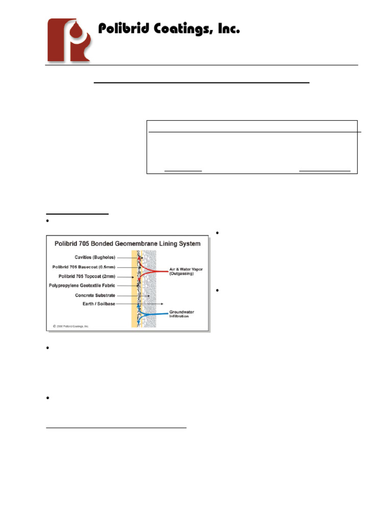Polibrid 705 Fully Bonded Liners Guide | PDF | Concrete | Fracture
