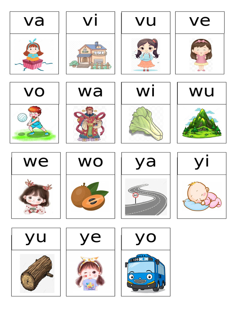 Kartu Baca Va Wa Ya | PDF