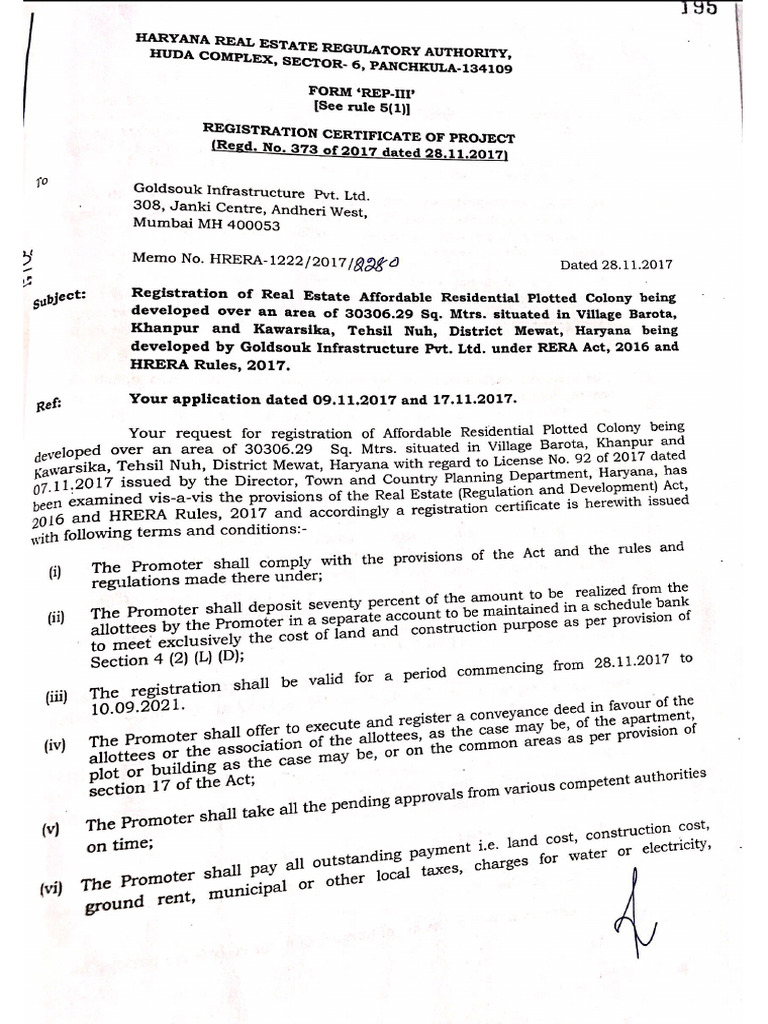 Rera Certificate | PDF