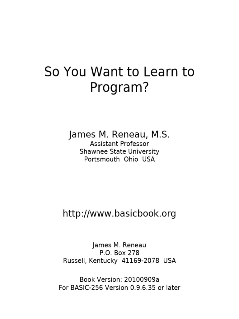 So You Want To Learn To - Program - BASIC 256 | PDF | Trigonometric Functions | Control Flow