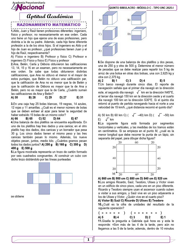 5.exa. Modulo C 2025-I | PDF | Santo | Perú