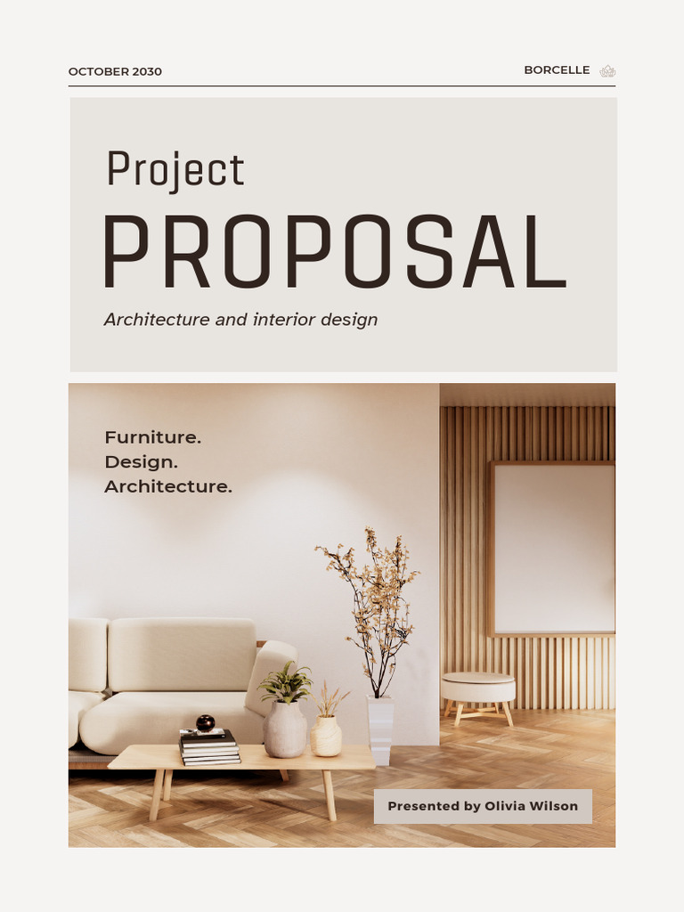 Brown Minimalist Project Proposal Architecture Bound Document | PDF