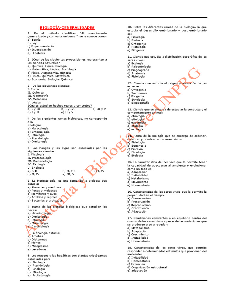 Repaso Biología Semana 1 | PDF | Organismos | Biología