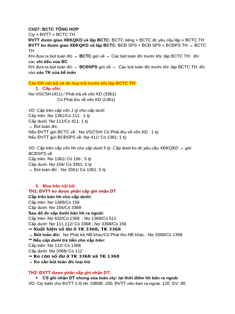 CH27_ BCTC TỔNG HỢP | PDF