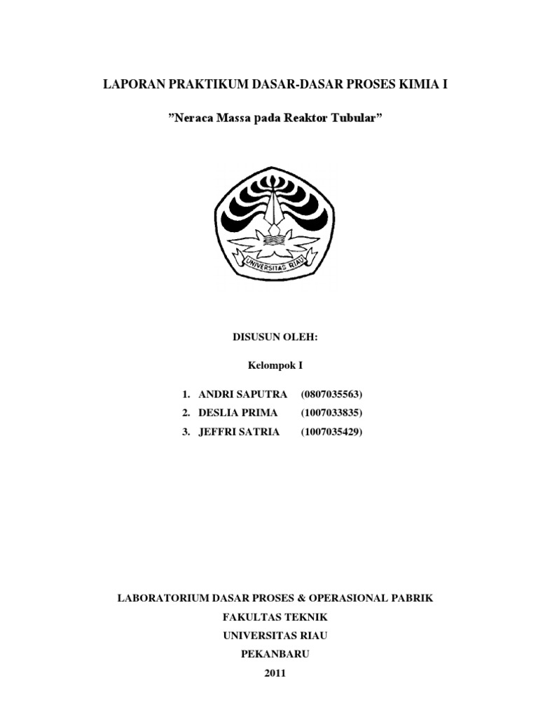 Laporan Reaktor Tubular Deslia | PDF