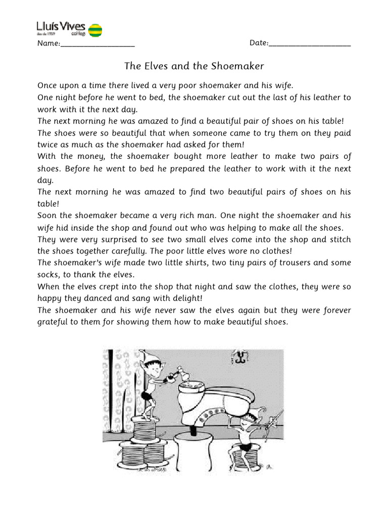 Stories - The Elves and The Shoemaker | PDF