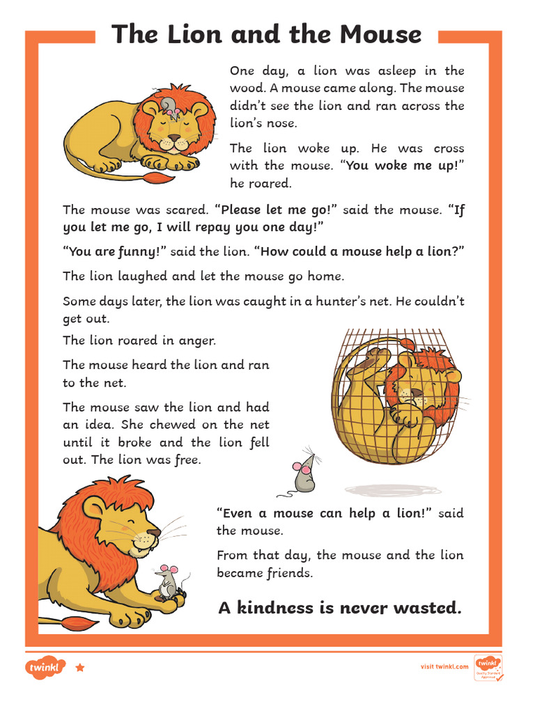 Stories - The Lion and The Mouse | PDF