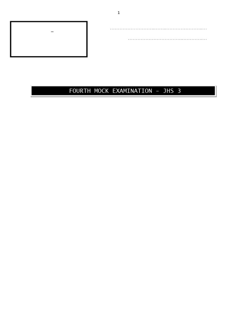 2025 JHS 3 Science Mock Exam Paper | PDF | Soil | Nitrate