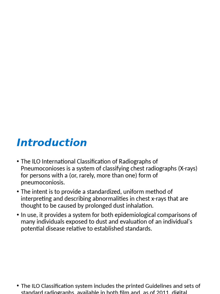 ILO Classification of Radiographs | PDF | Medical Specialties ...
