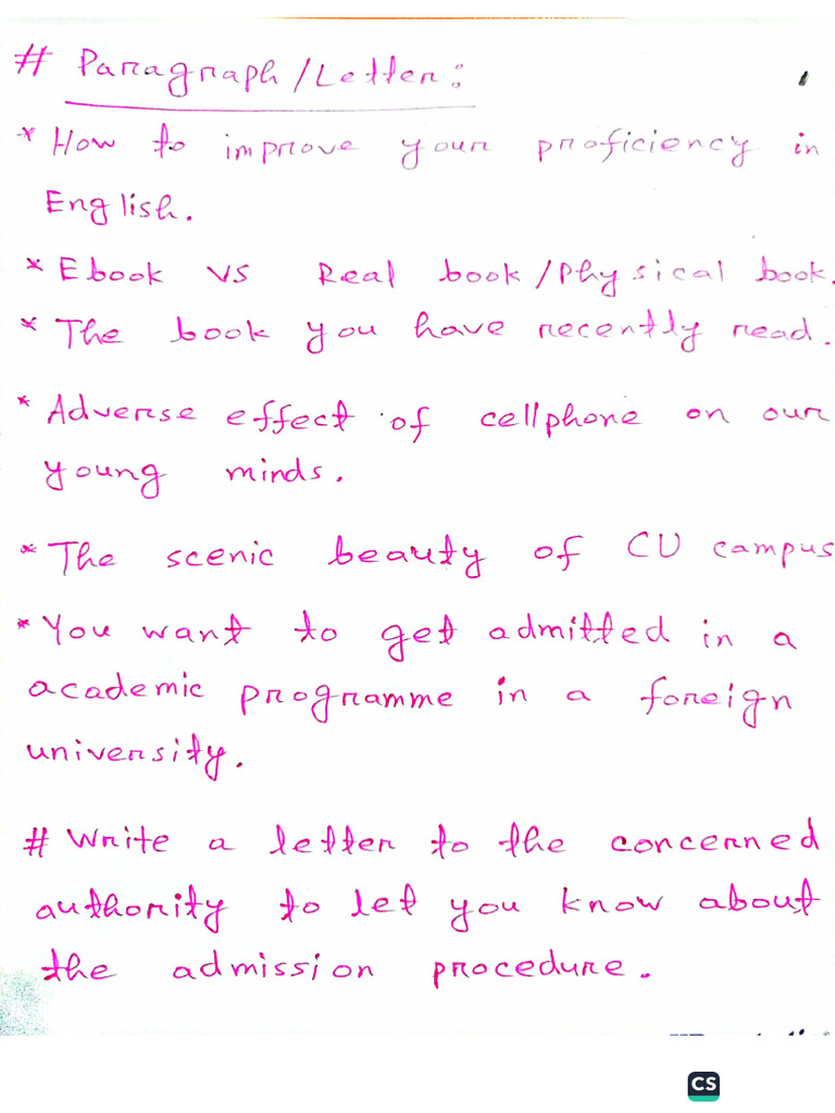 Writing Part of Functional English | PDF