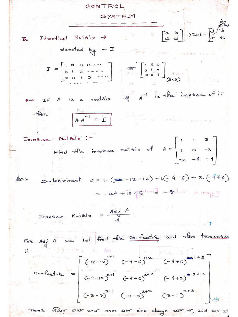 Inverse Matrix, Eigen Value | PDF