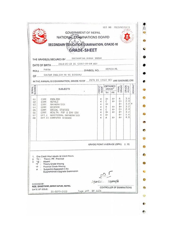 Mark Sheet | PDF