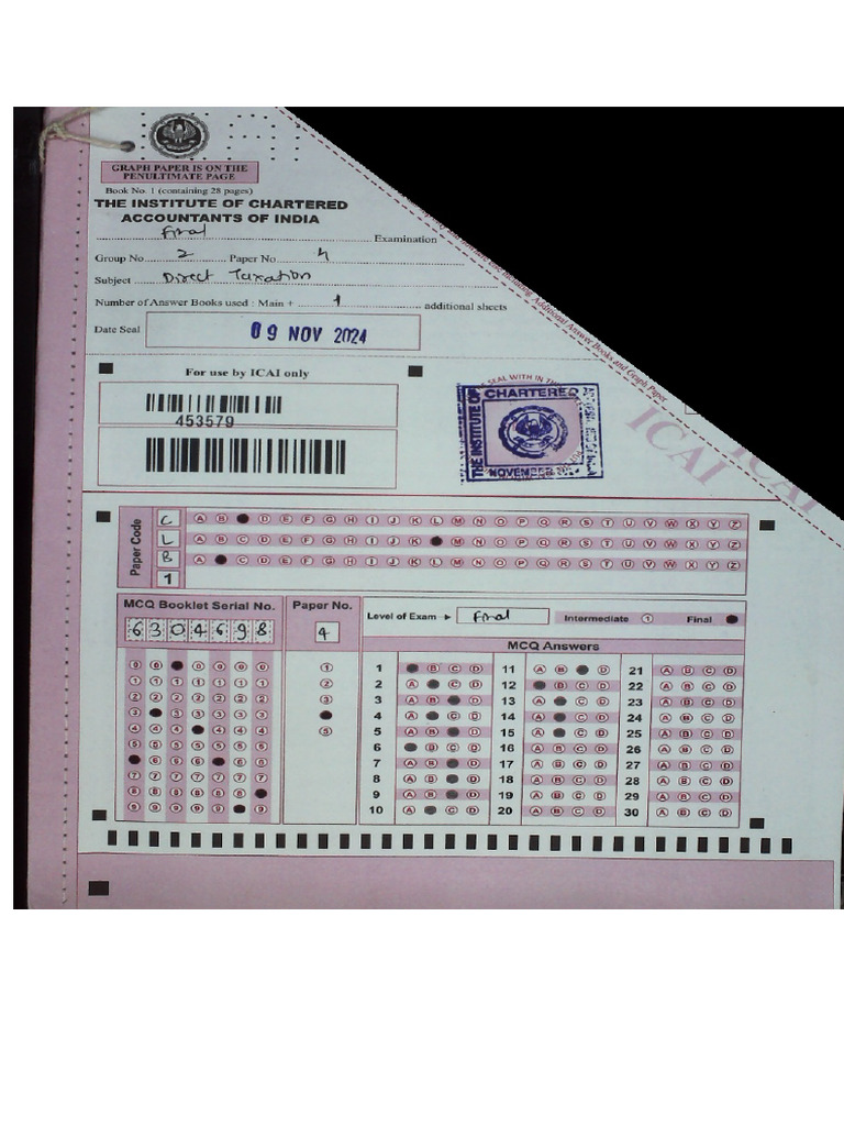 Marks Obtained (In Omr) : 20 | PDF