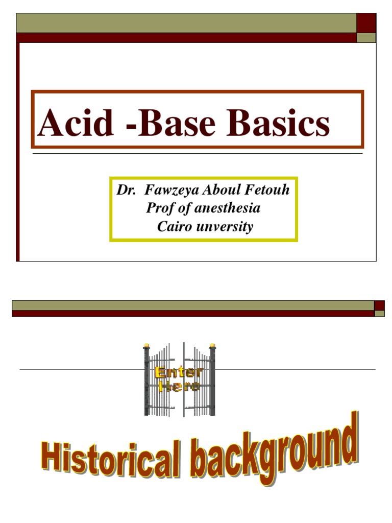 Acid - Base Basics | PDF | Bicarbonate | Ph