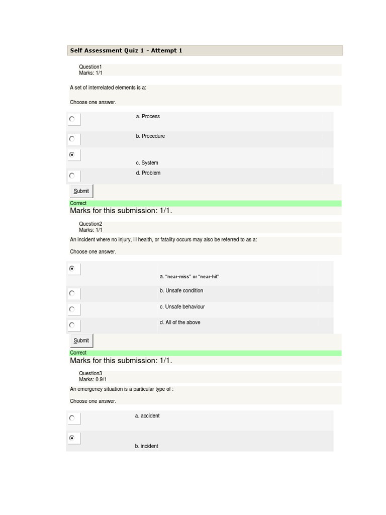 Marks For This Submission: 1/1.: Self Assessment Quiz 1 - Attempt 1 ...