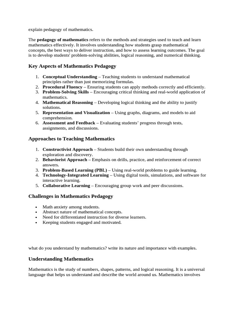 pedagogy of mathematics | PDF | Mathematics | Mathematical Proof