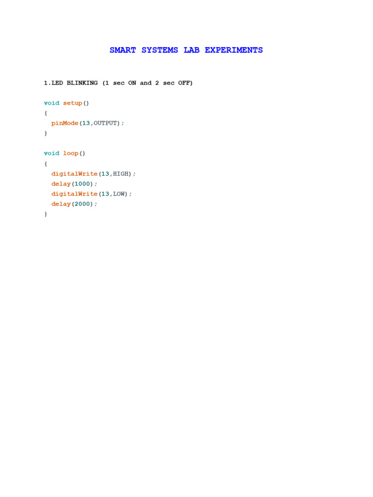 SS Lab Experiment Codes - AHKR | PDF | Arduino | Computer Engineering
