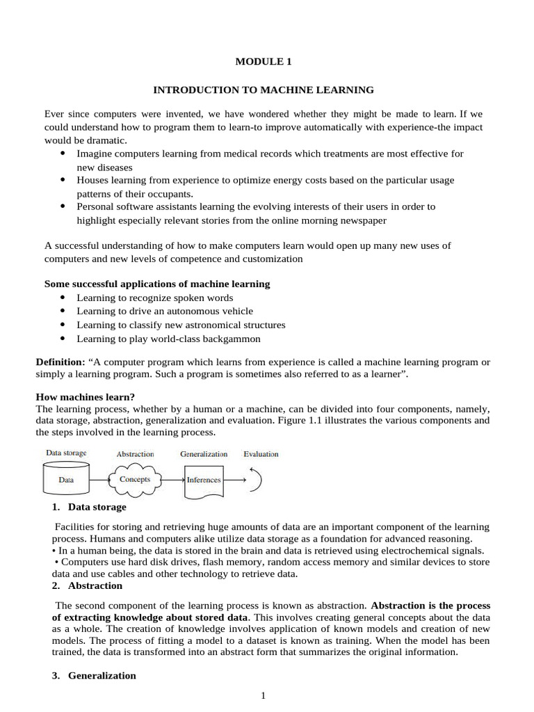 ML-UNIT-1 | PDF | Machine Learning | Function (Mathematics)