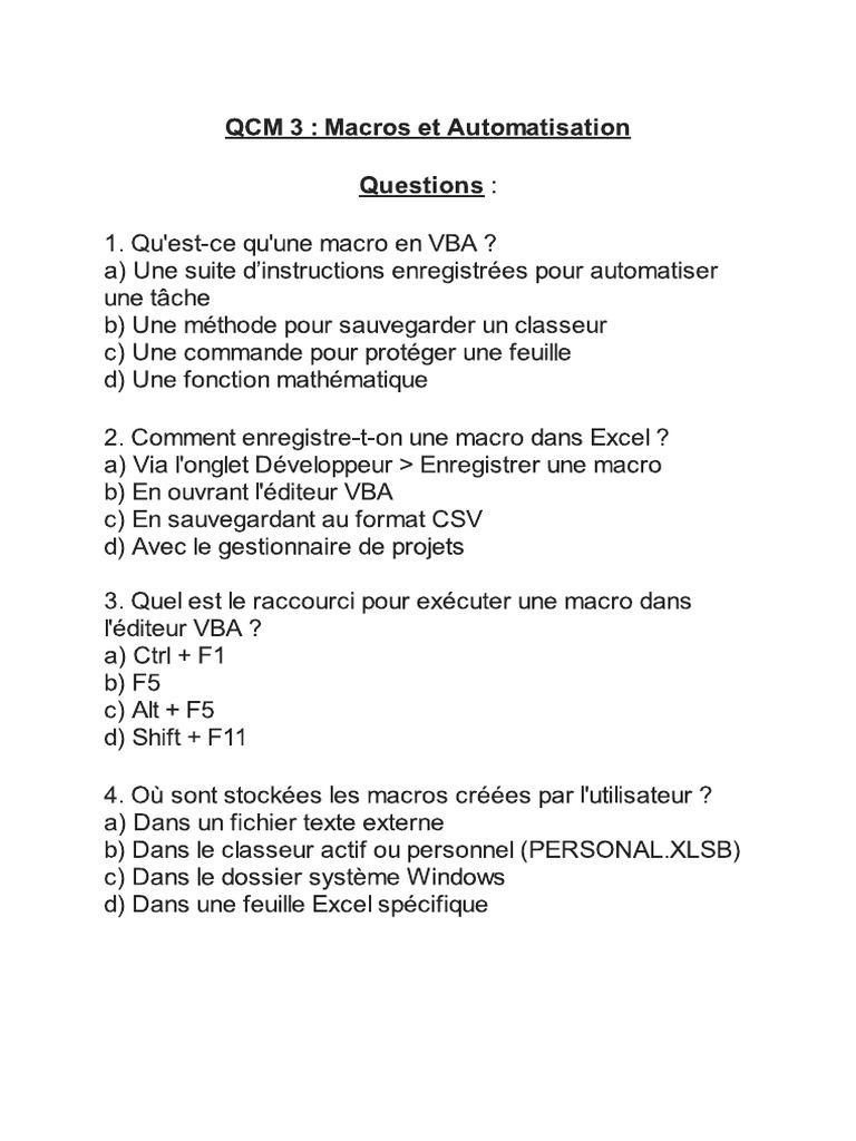 QCM 3 | PDF