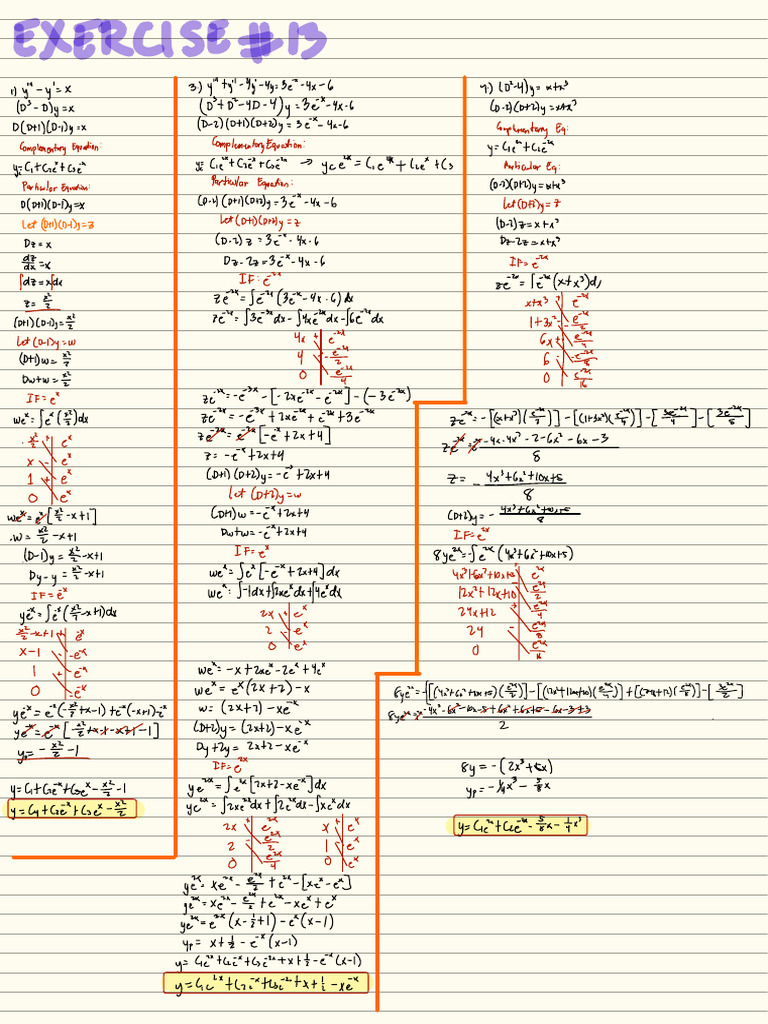 Non-Homogeneous Linear Equation With Constant Coefficient | PDF