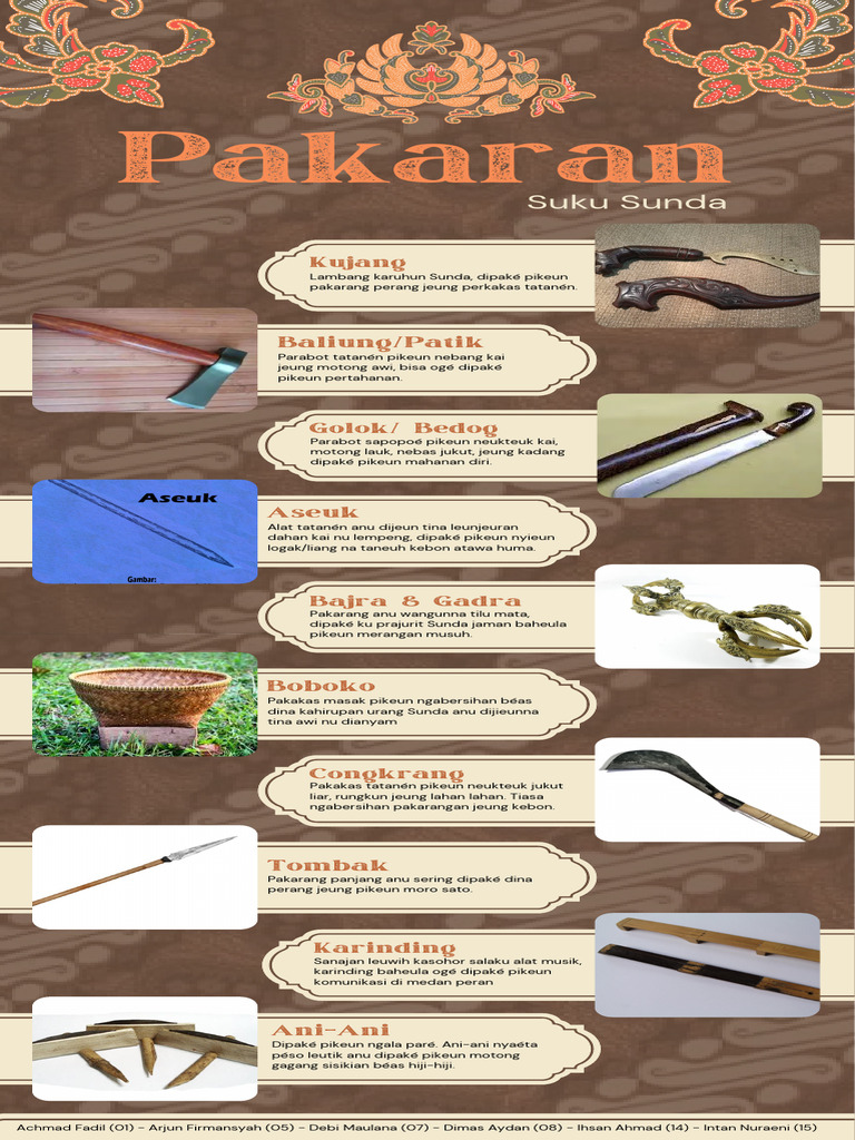 Infografis Sunda - Peralatan Orang Suku Sunda | PDF