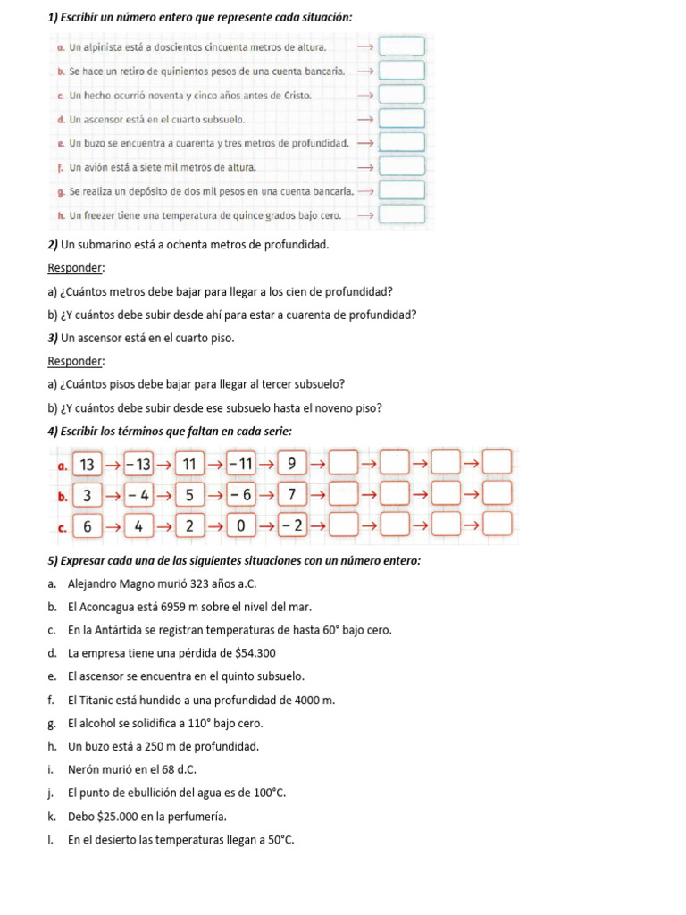 N-Meros Enteros (Hasta Suma Algebraica) | PDF | Entero | Matemática ...