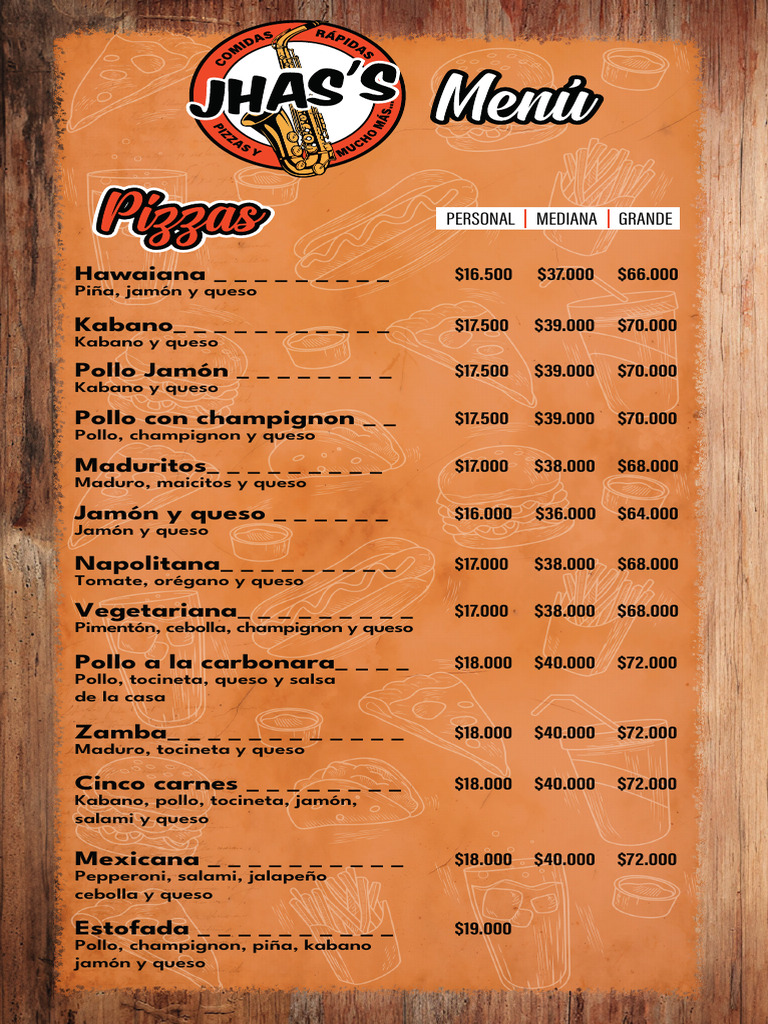 Jhass Menu Digital | PDF | Salchicha | Tocino