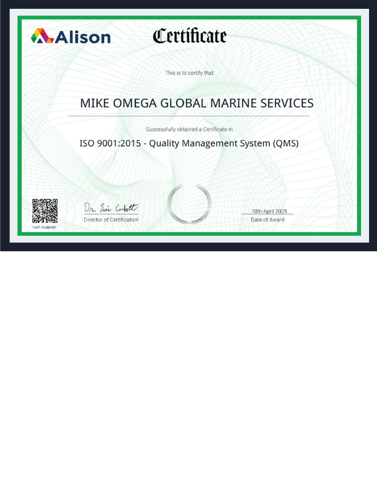 Alison Certificate 1907 16346900 PDF | PDF