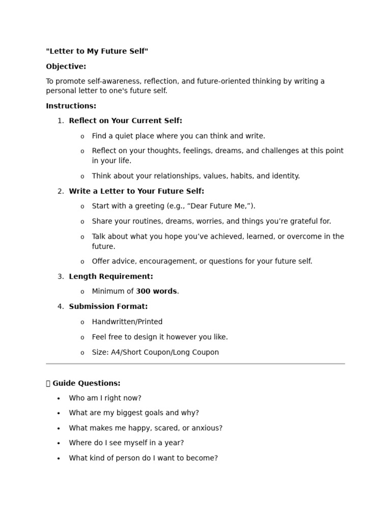 Letter To My Future Self | PDF