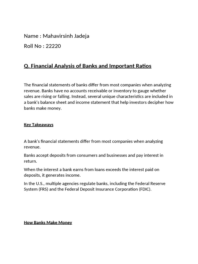 Mahavirsinh Jadeja... | PDF | Banks | Interest