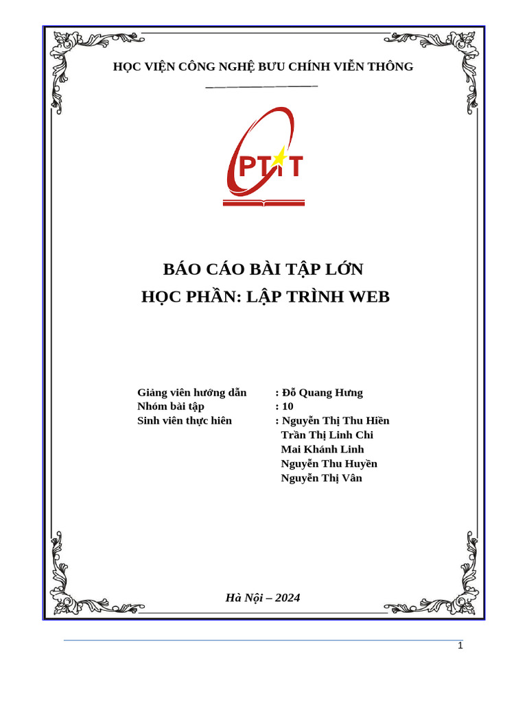 BTL Web Nhóm 10 | PDF