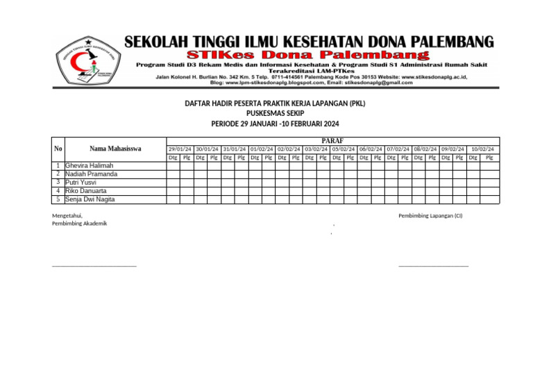 Absen PKL 1 | PDF