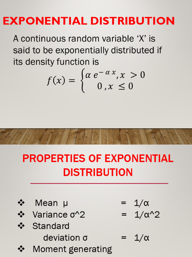 Exponential Distribution Properties & Problems | PDF