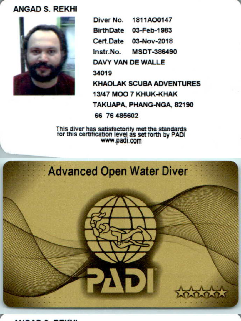 Padi Certificate | PDF