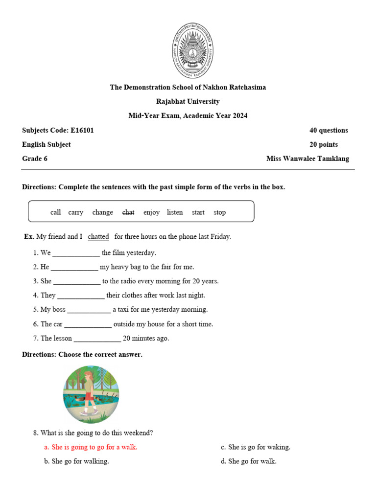 P6 - Final - Test - English 67pdf | PDF | Grammar | Syntax