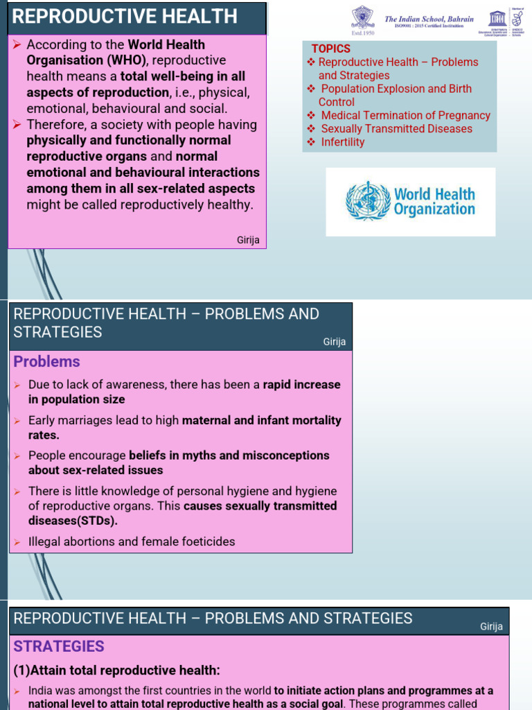XII CH 4 Reproductive Health | PDF | Birth Control | Sexually ...