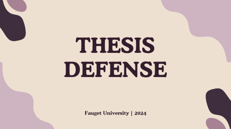 Fauget University Thesis Defense 2024 | PDF