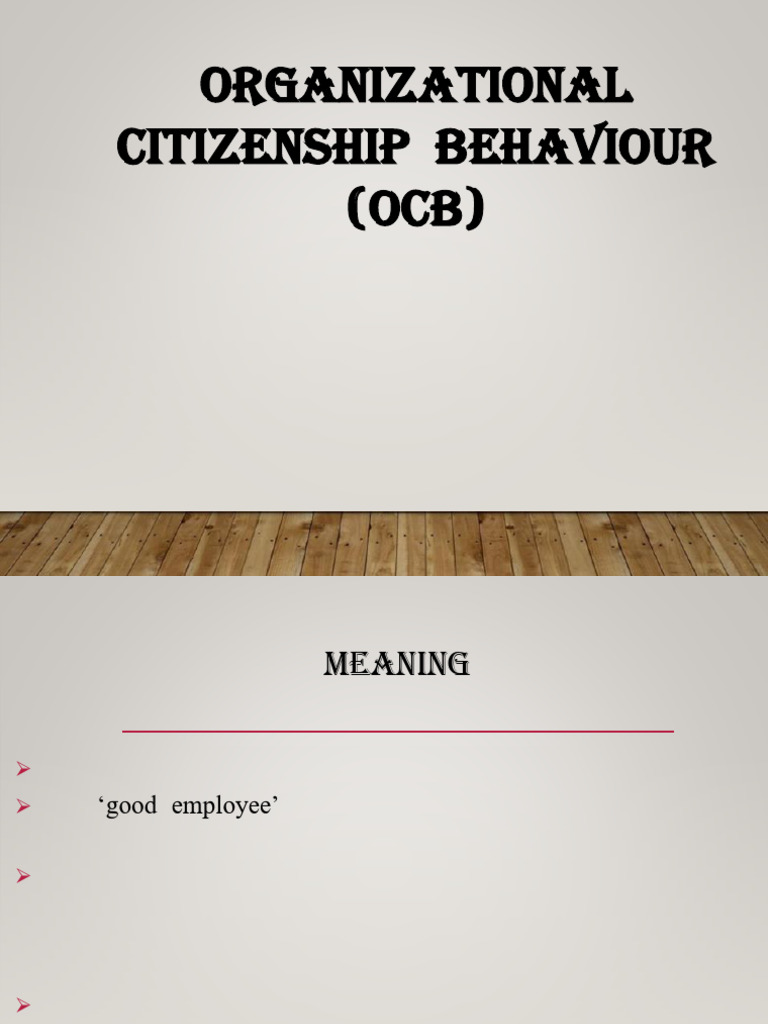 Understanding Organizational Citizenship Behavior | PDF | Workplace ...