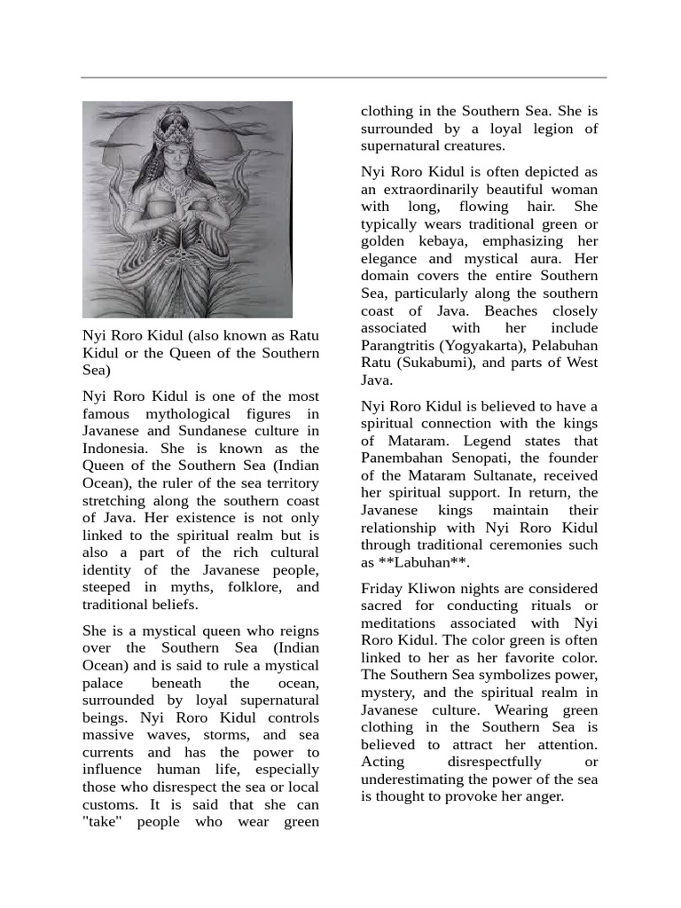 Nyi Roro Kidul: Queen of the Southern Sea | PDF | Indonesia | Folklore
