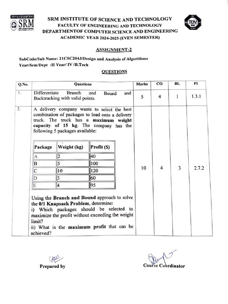 DAA-Assignment 2-15.4.25 | PDF