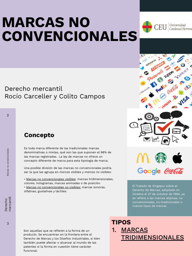 Marcas No Convencionales en Derecho Mercantil | PDF | Marca