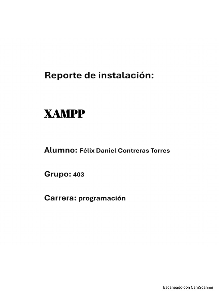 Reporte Xampp | PDF